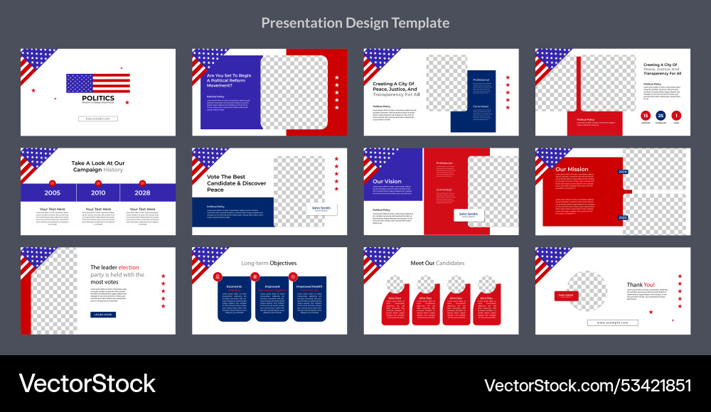 Political election presentation design layout Vector Image