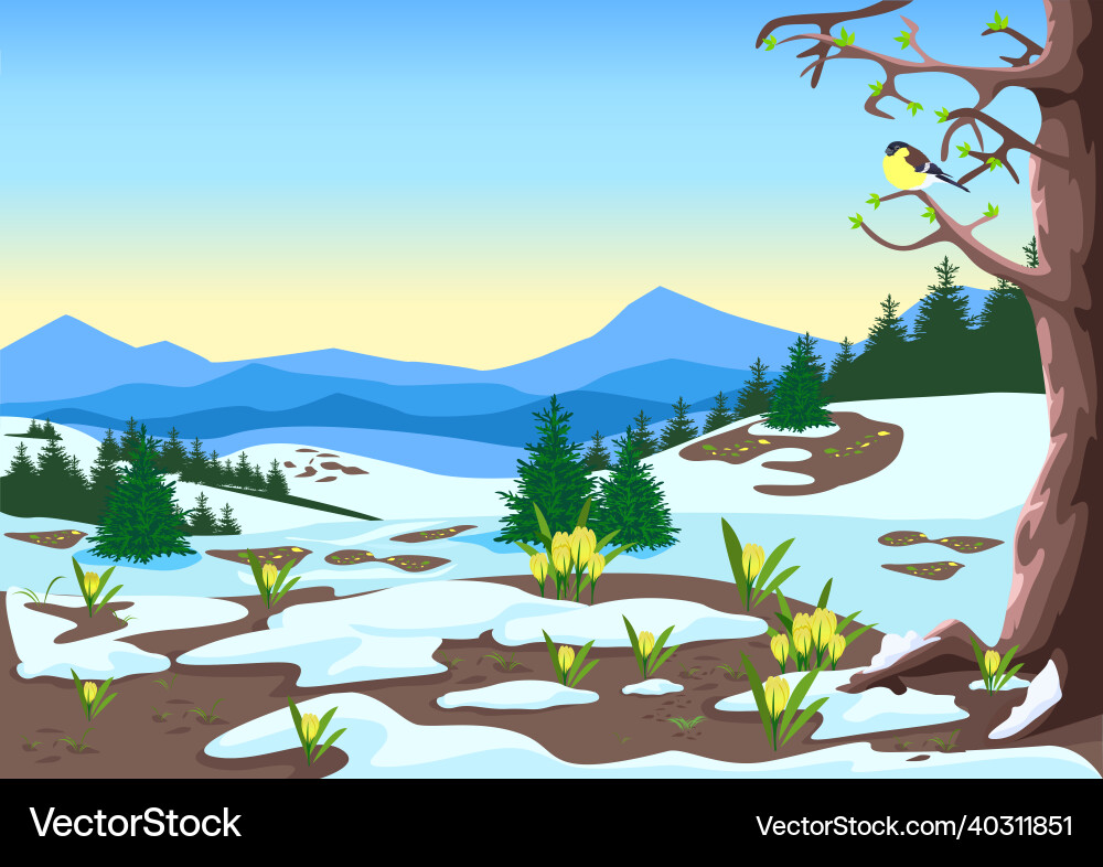 Spring landscape Royalty Free Vector Image - VectorStock