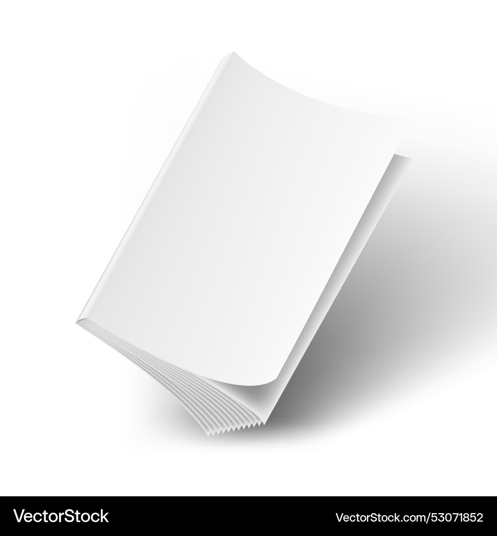 3d flying book or brochure with clear cover Vector Image