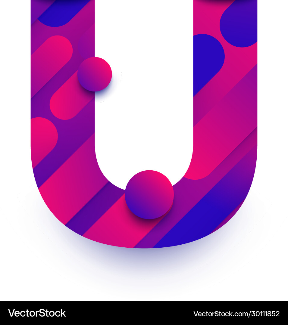 Alphabet bg gradients u Royalty Free Vector Image