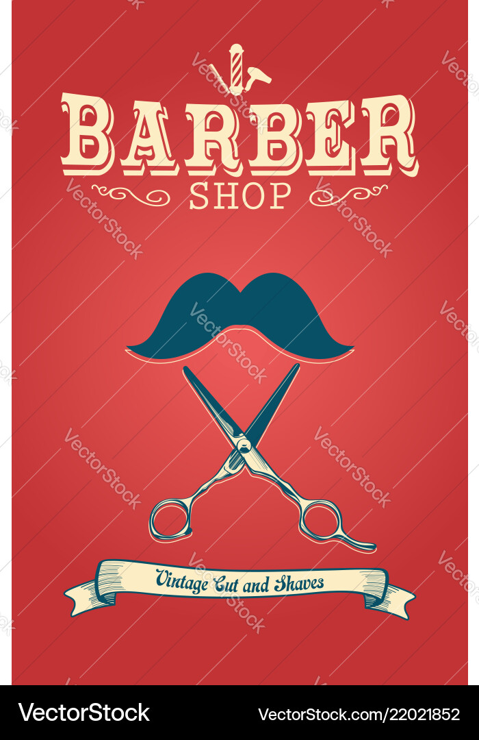 Barber shop poster Royalty Free Vector Image - VectorStock