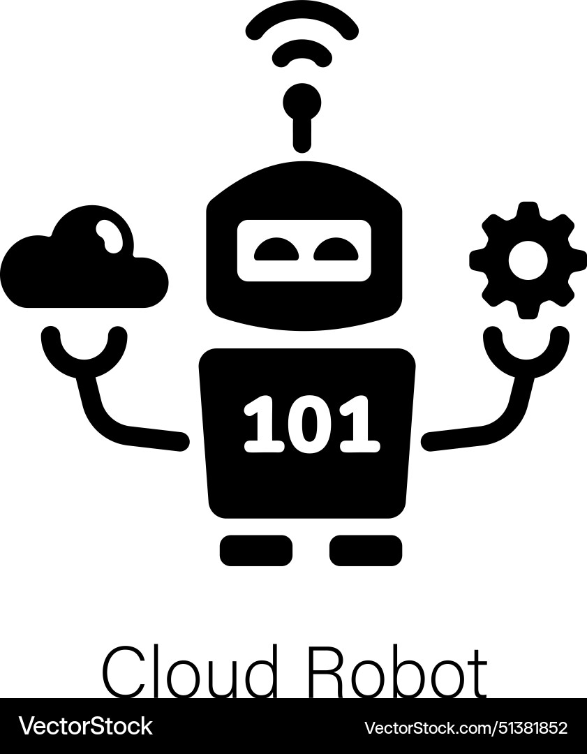 Cloud robot Royalty Free Vector Image - VectorStock