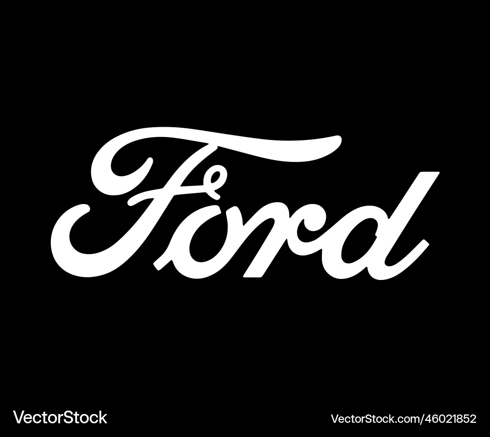 Ford Logo Symbol - White Emblem Royalty Free Vector Image