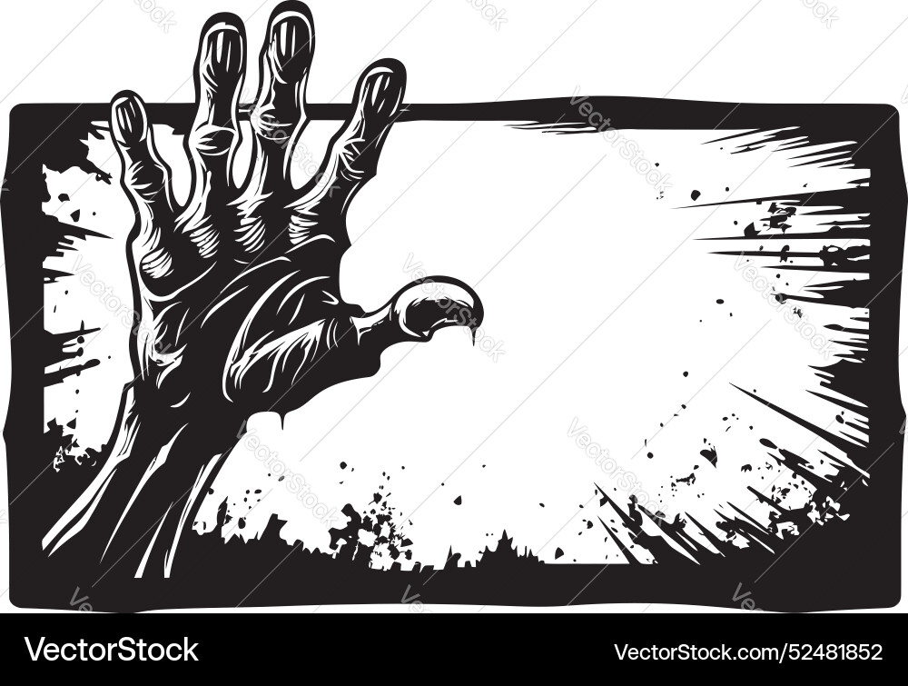 Haunting hail logo design with zombie hand Vector Image