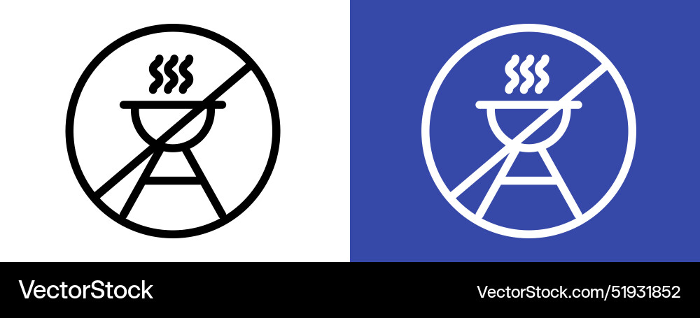 No grill sign for fire safety restricted areas Vector Image