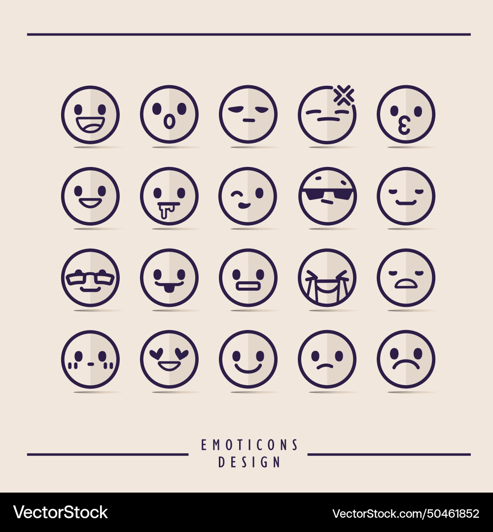 Retro emoticons set Royalty Free Vector Image - VectorStock