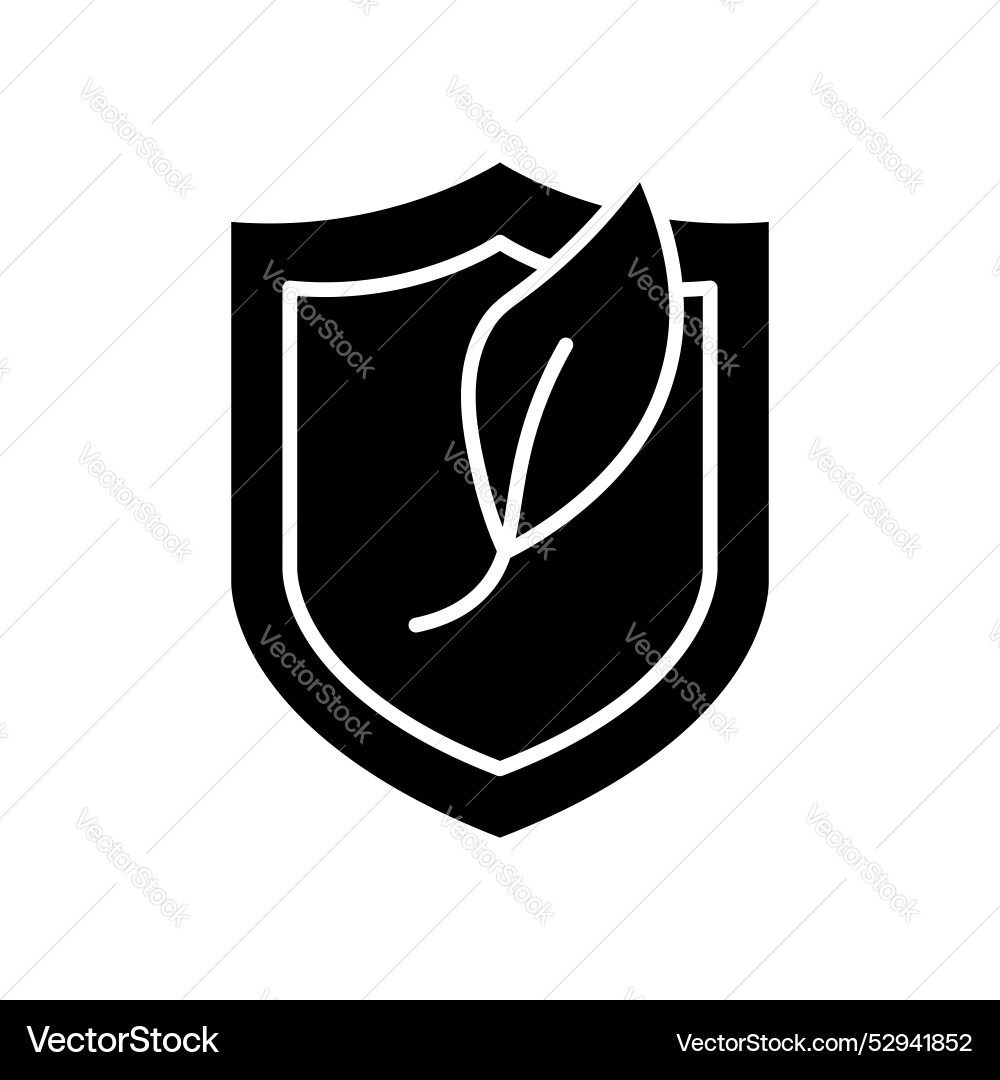 Shield with leafs icon set plant protect Vector Image