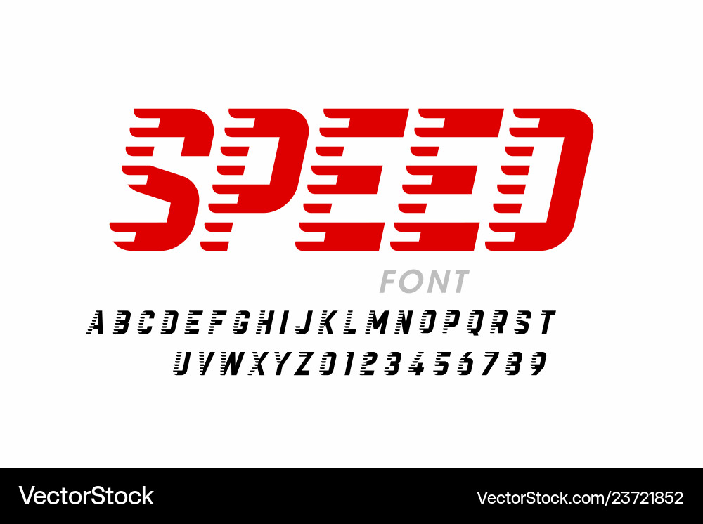 Speed style modern font alphabet letters Vector Image