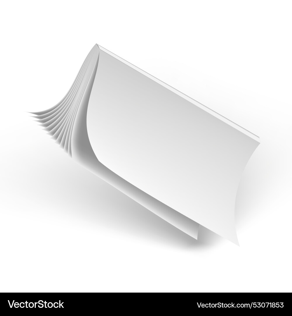 3d flying book or brochure with clear cover Vector Image