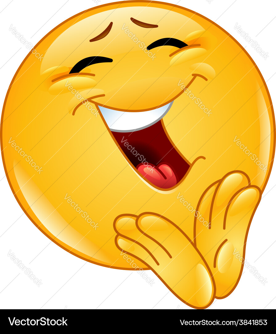 Cheerful Clapping Smiley Face Royalty Free Vector Image