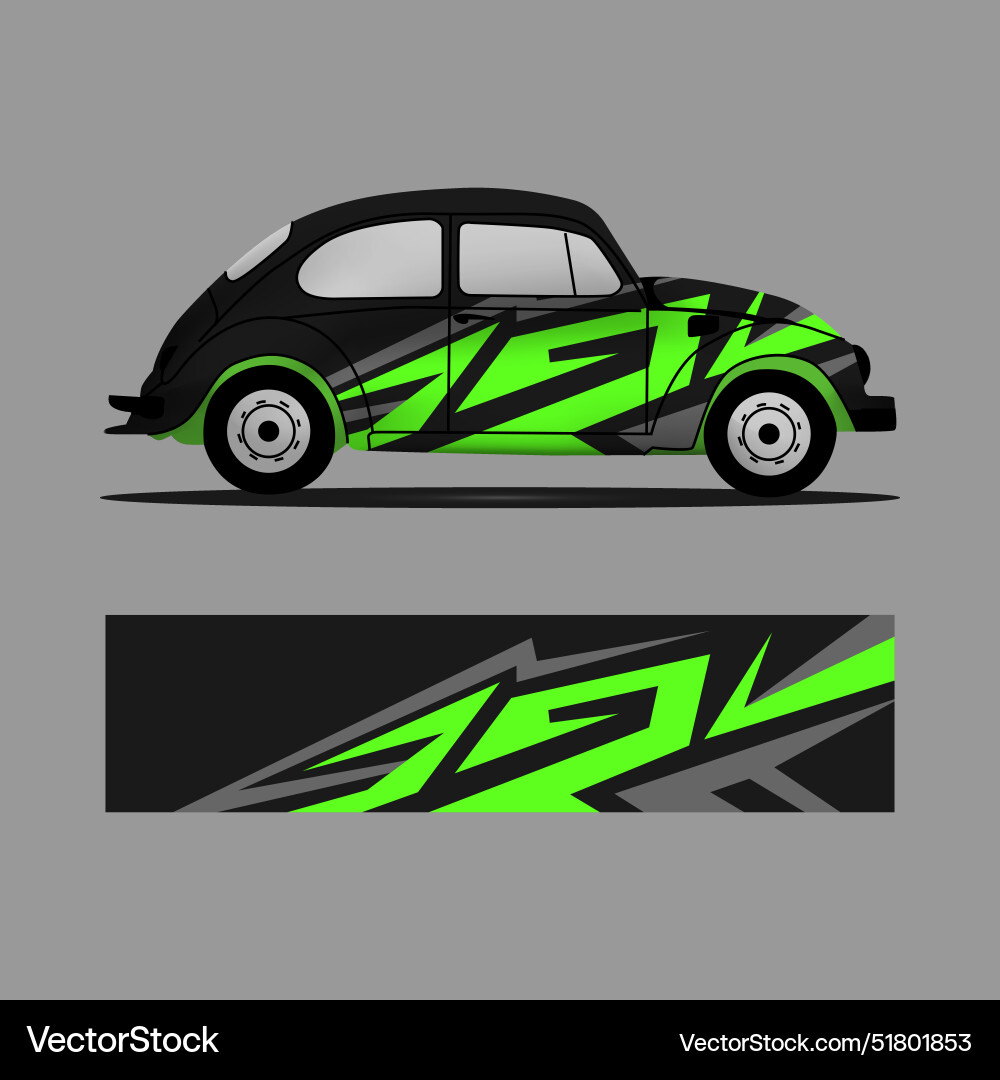 Classic vehicle car wrap sticker design Royalty Free Vector