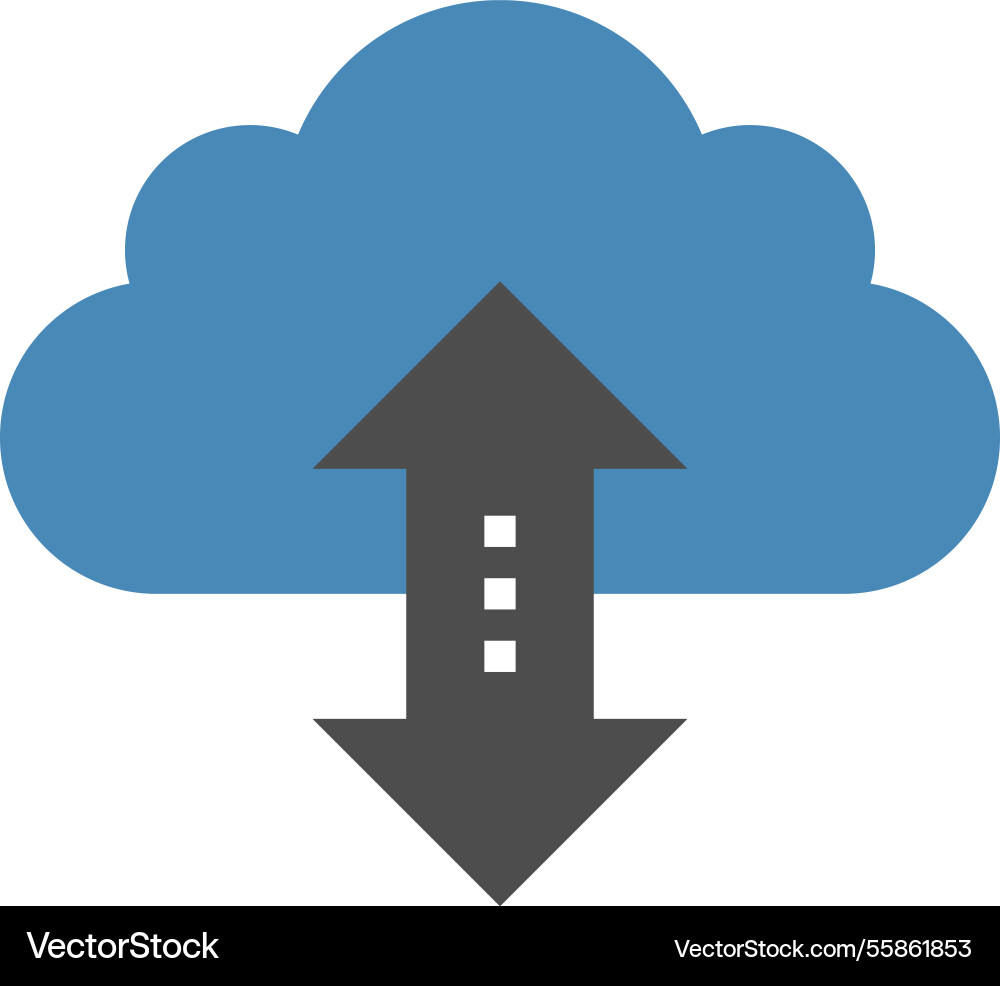Cloud storage flat web icon concept Royalty Free Vector