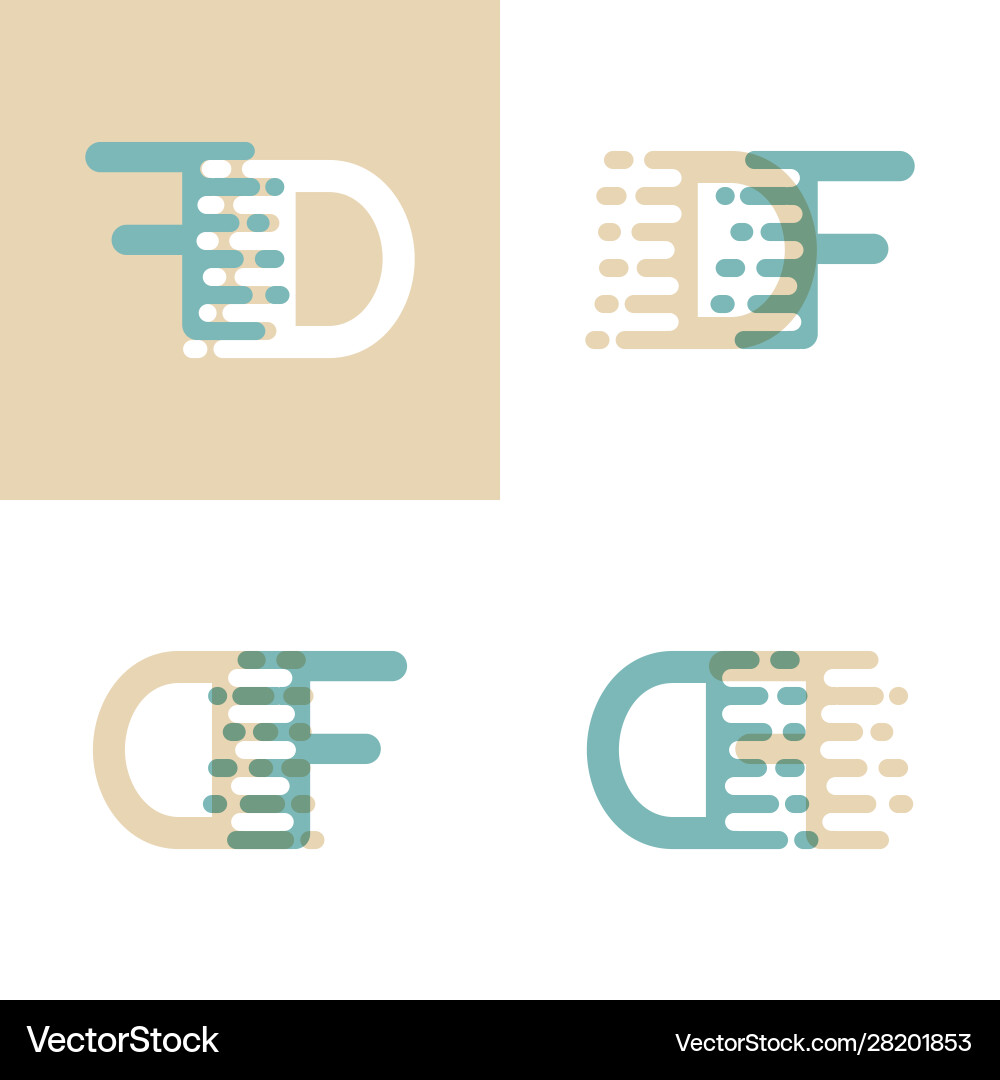 Df letters logo with accent speed in cream Vector Image