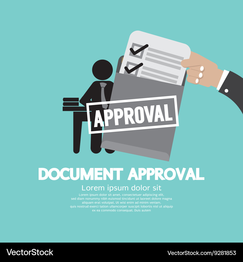 Document approval Royalty Free Vector Image - VectorStock