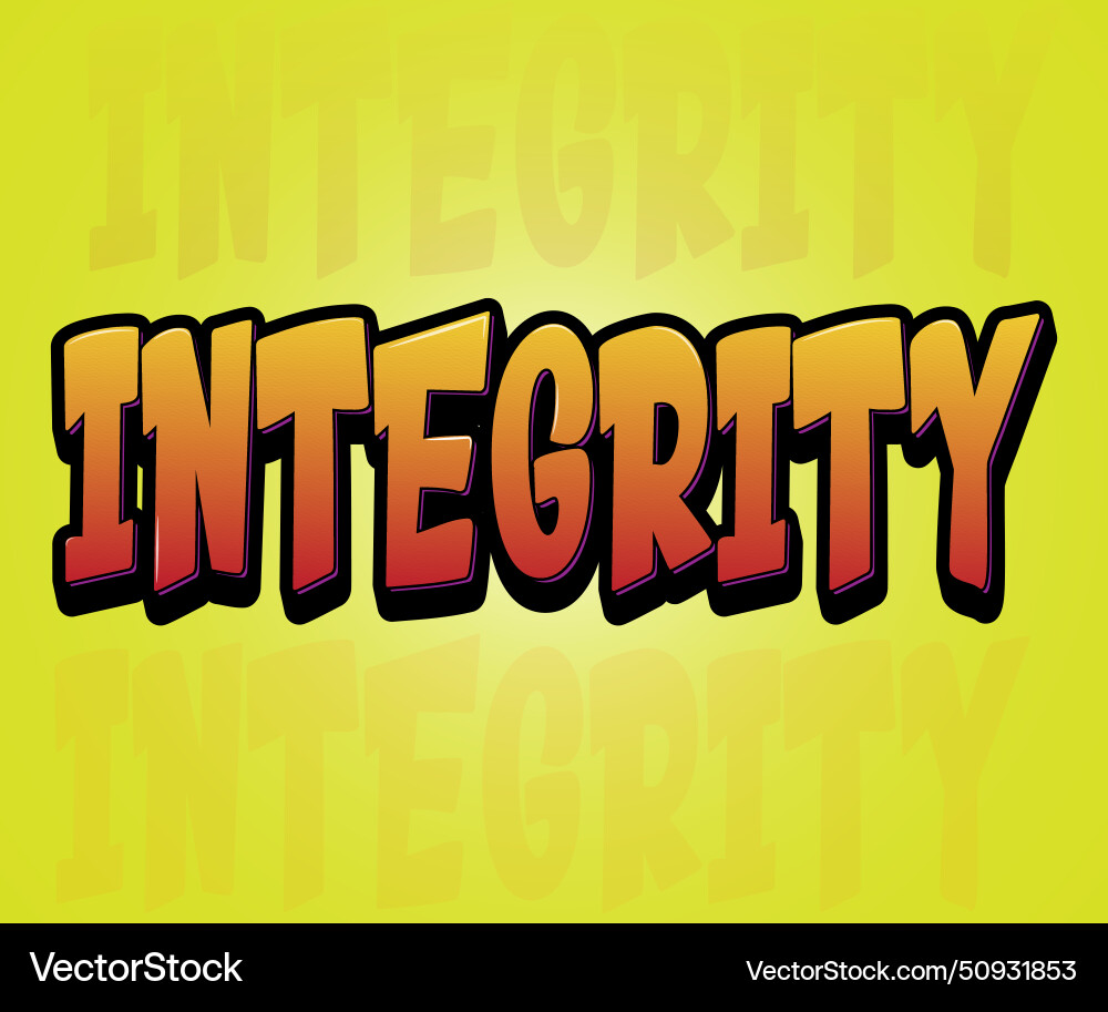 Integrity english quote graffiti style design Vector Image