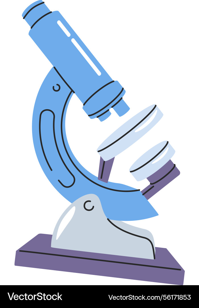 Laboratory microscope hand-drawn science supply Vector Image