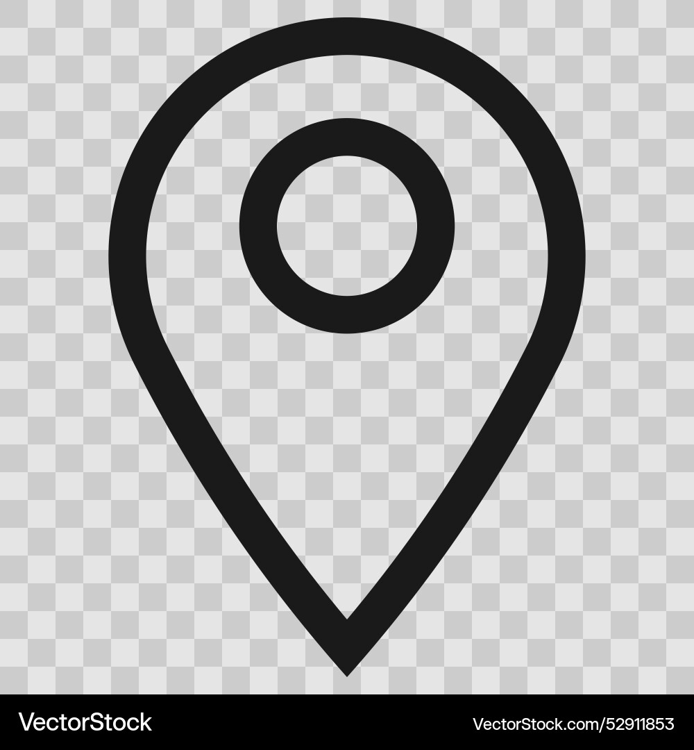 Location pin marker with black outline Royalty Free Vector