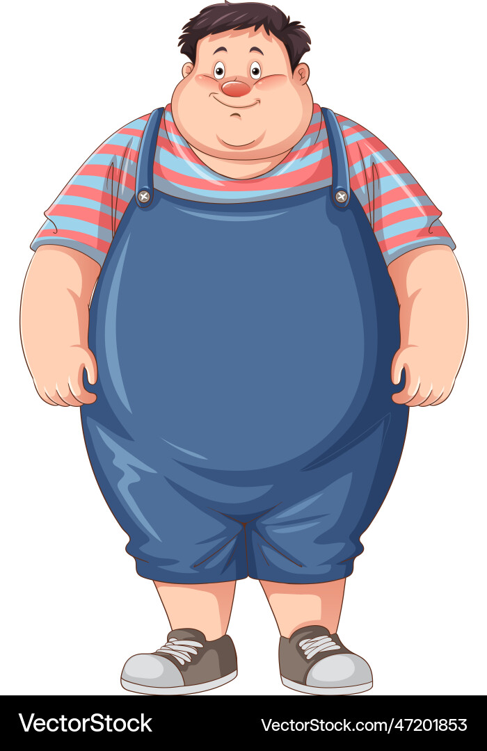 Overweight man cartoon character Royalty Free Vector Image