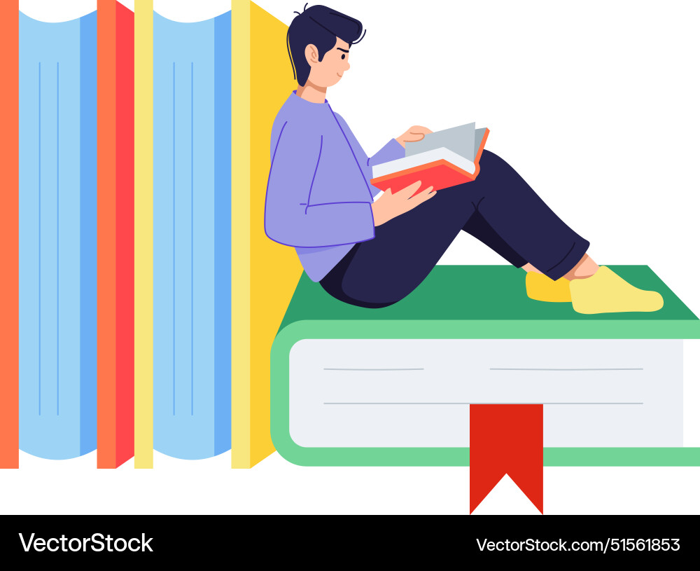 Reading books Royalty Free Vector Image - VectorStock