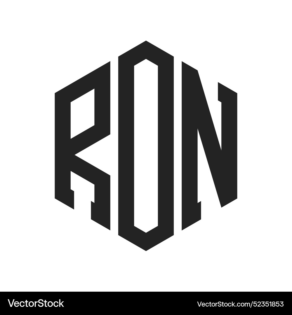 Ron logo design initial letter monogram Royalty Free Vector