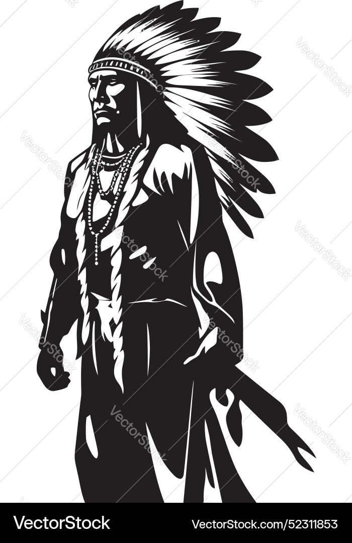 Spiritual vision native chief logo thunder Vector Image