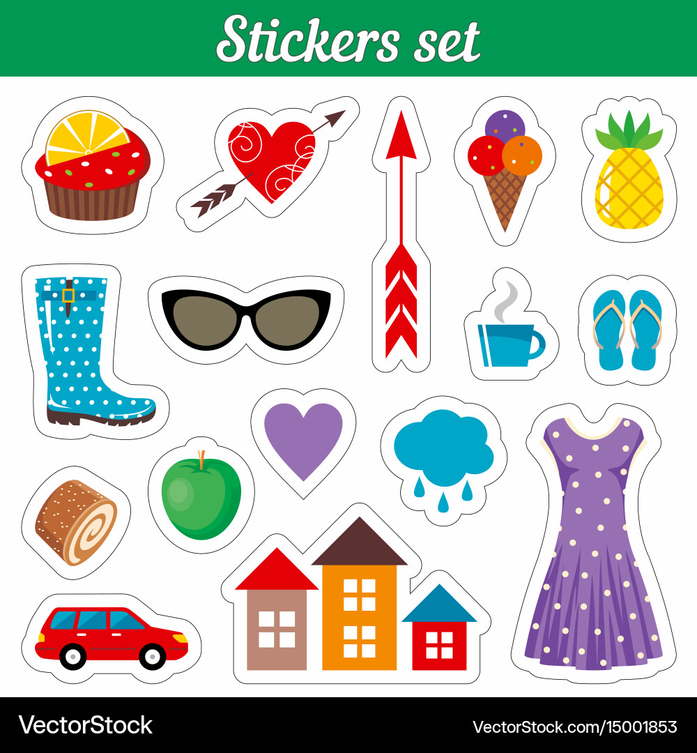 Stickers set Royalty Free Vector Image - VectorStock