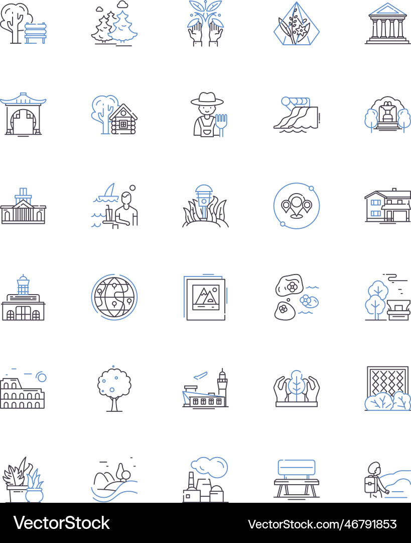 Tech-savvy garden line icons collection smart Vector Image