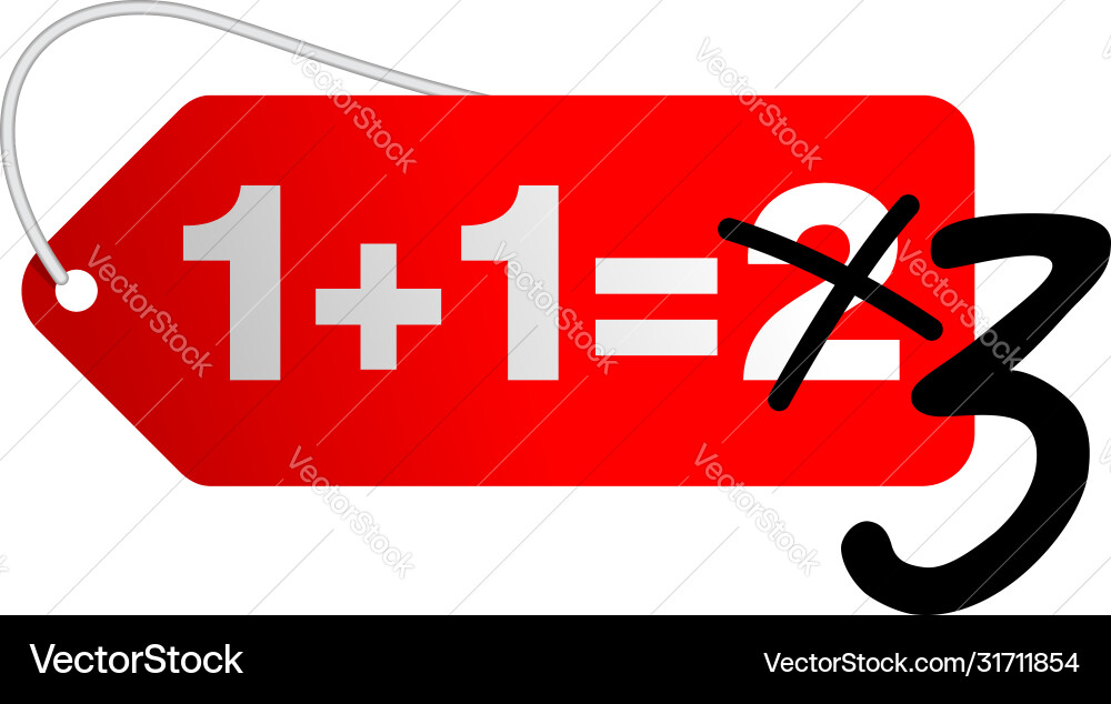 1 plus is 3 sticker for special offer Royalty Free Vector