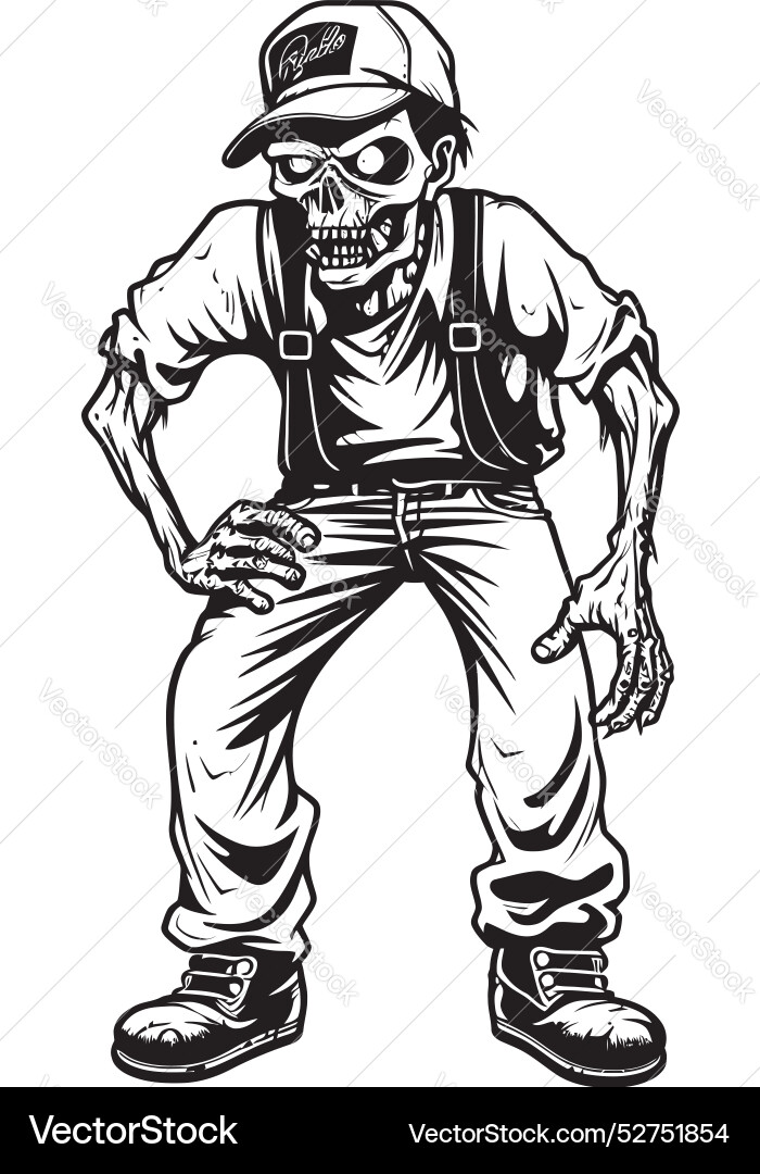 Apocalypse apparel logo with undead uniform Vector Image