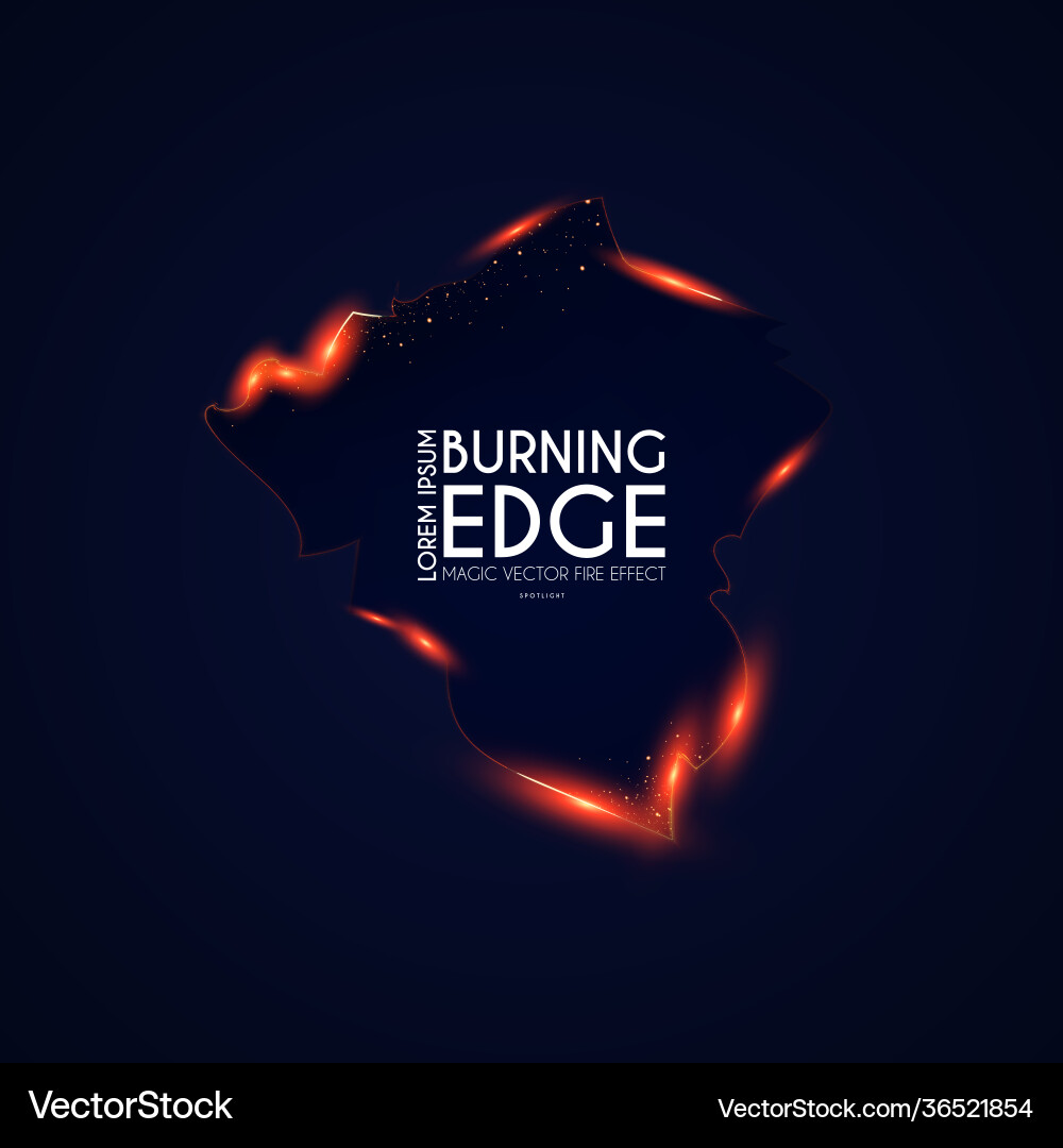 Burining ragged edge shining design fire Vector Image