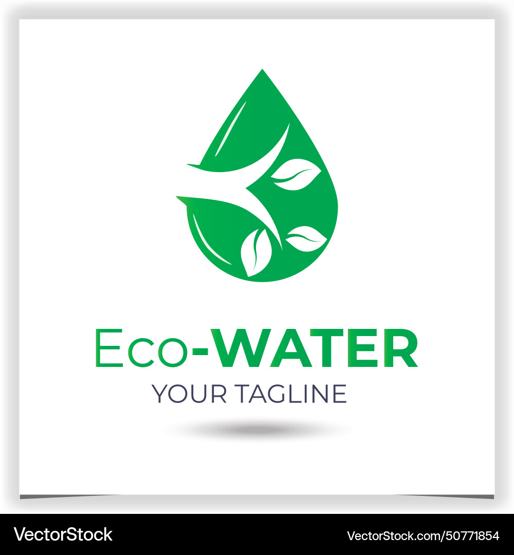 Ecological water company logo design template Vector Image