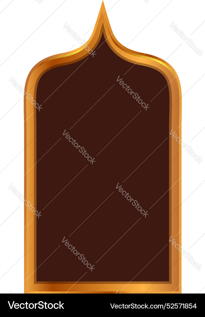 Golden arabic window frame with brown background Vector Image