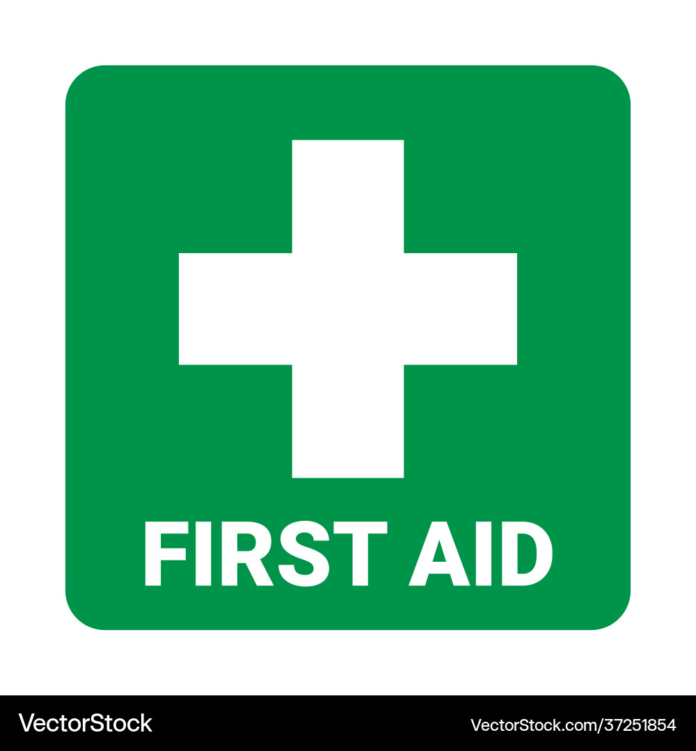 Green First Aid Cross Symbol Royalty Free Vector Image