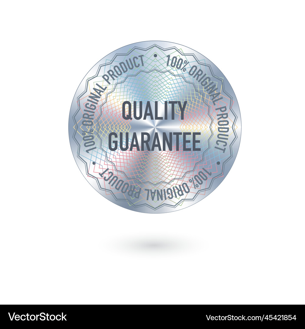 Holographic Circle Label Royalty Free Vector Image