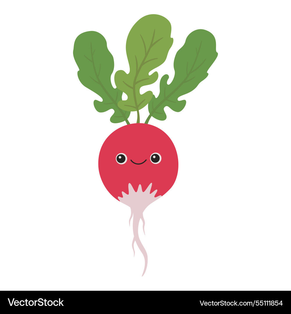 Radish with smiling face Royalty Free Vector Image