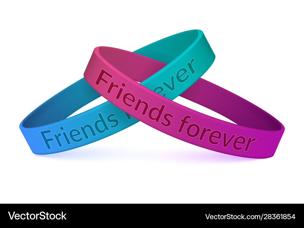 Realistic silicone friendship wristbands Vector Image