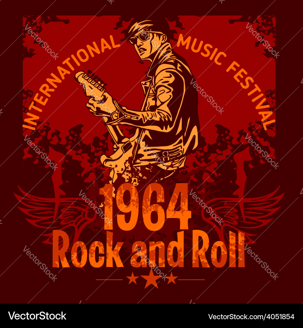 Rock and roll design - poster Royalty Free Vector Image