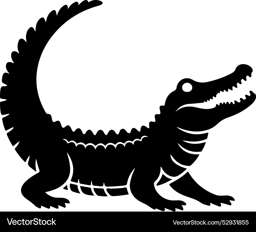 Alligator silhouette stock royalty Royalty Free Vector Image