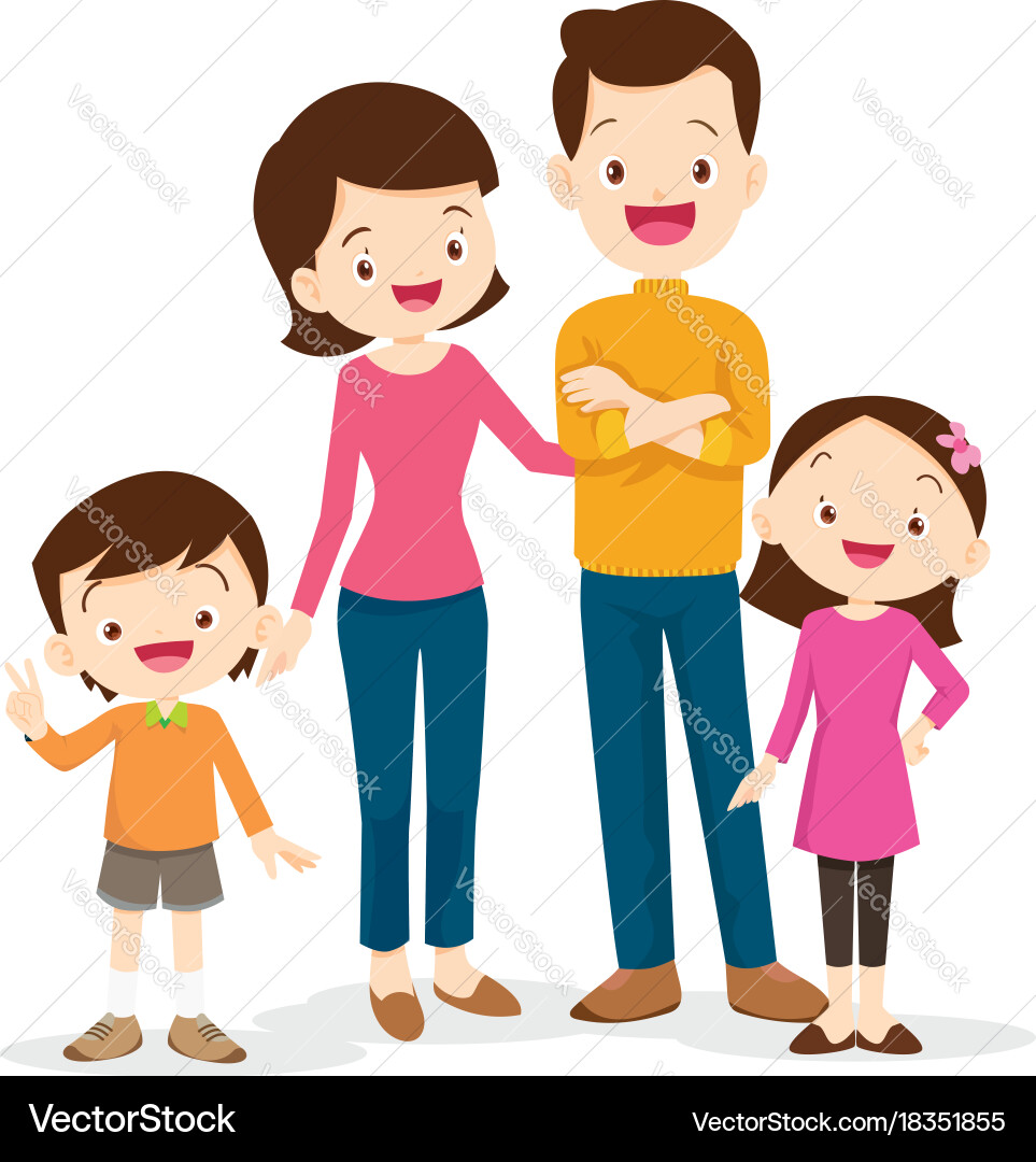 Cute family portrait Royalty Free Vector Image