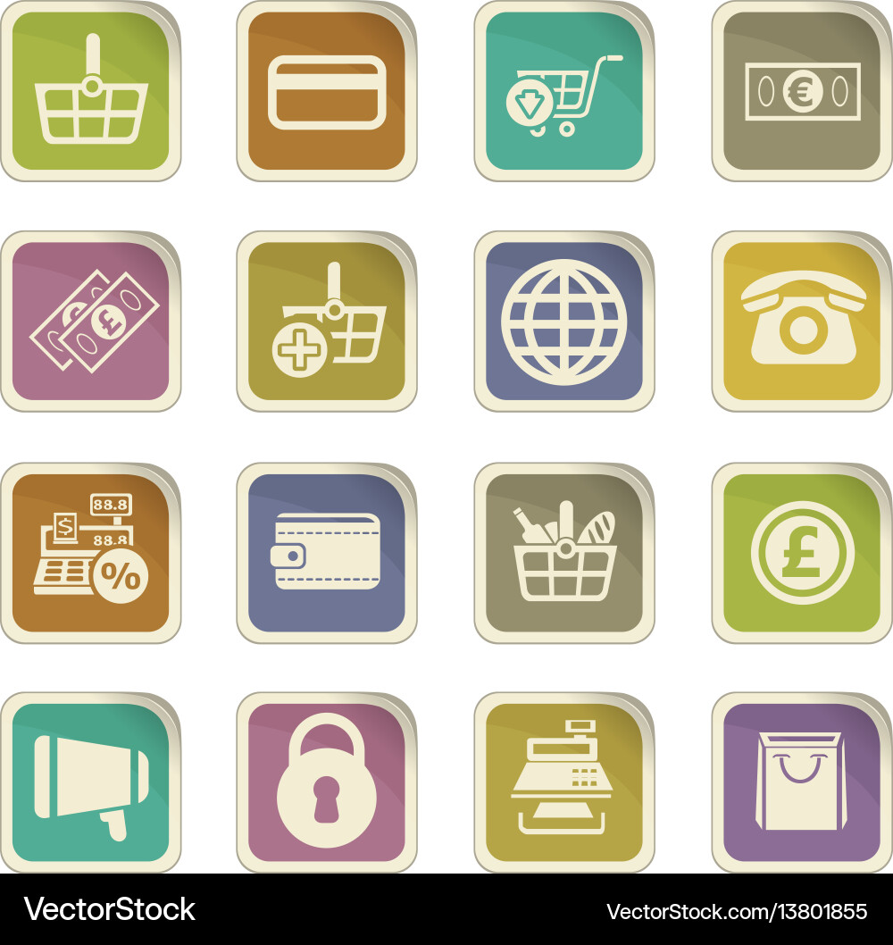 E-commerce icon set Royalty Free Vector Image - VectorStock