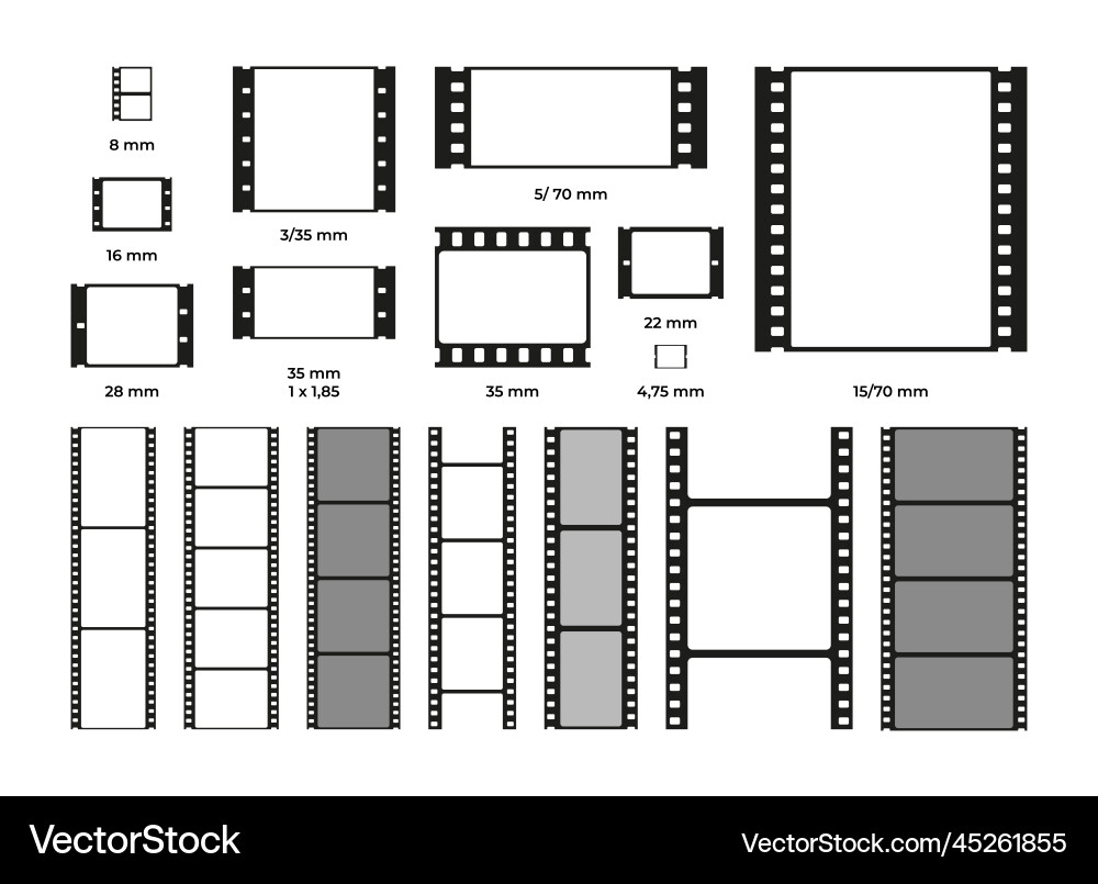 Film frame format analog 35mm slide roll Vector Image