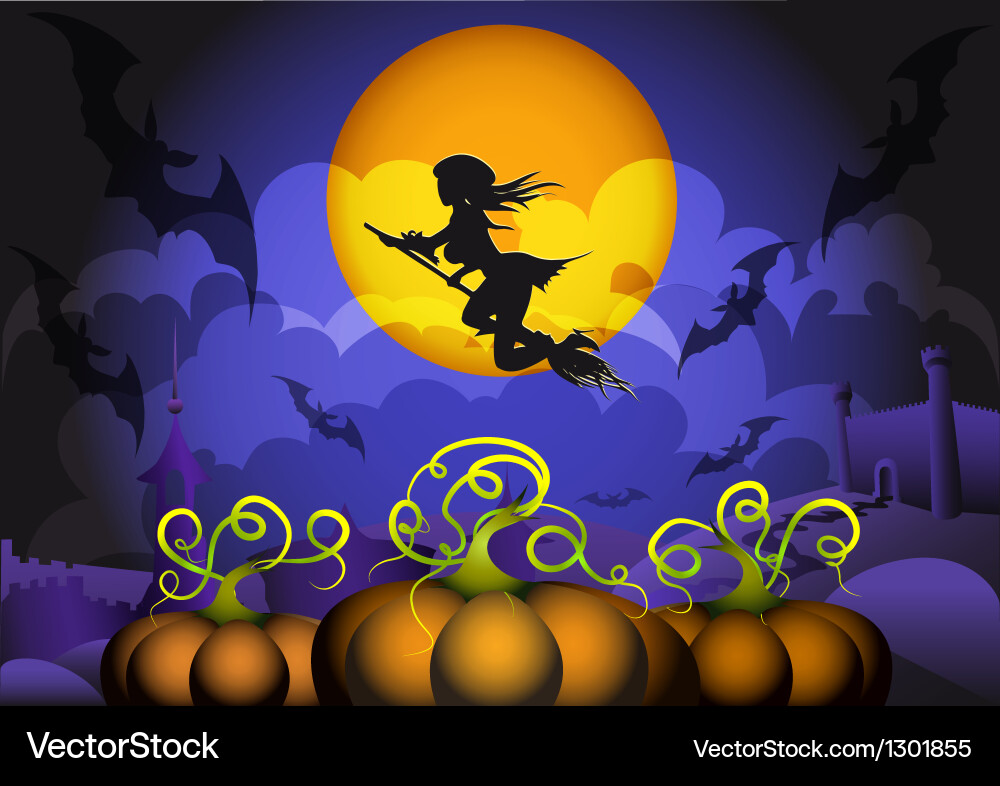 Flying witch Royalty Free Vector Image - VectorStock