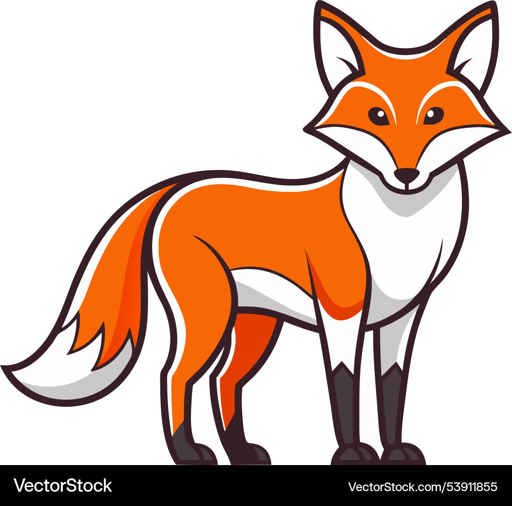 Fox cartoon isolated on white background Vector Image