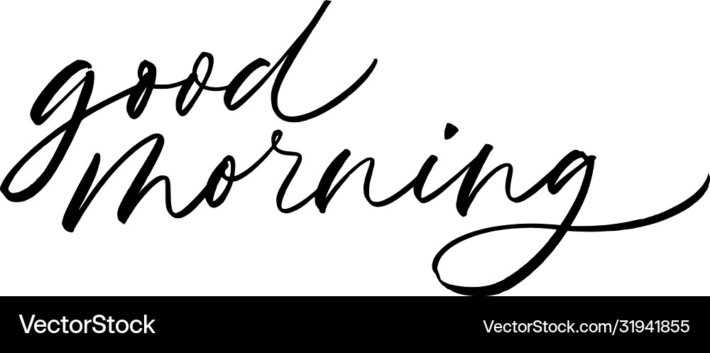 Good morning modern brush calligraphy Royalty Free Vector
