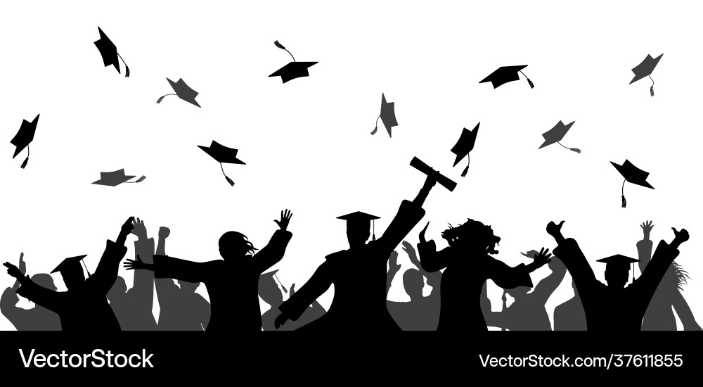 Graduation event ceremony happy graduate students Vector Image