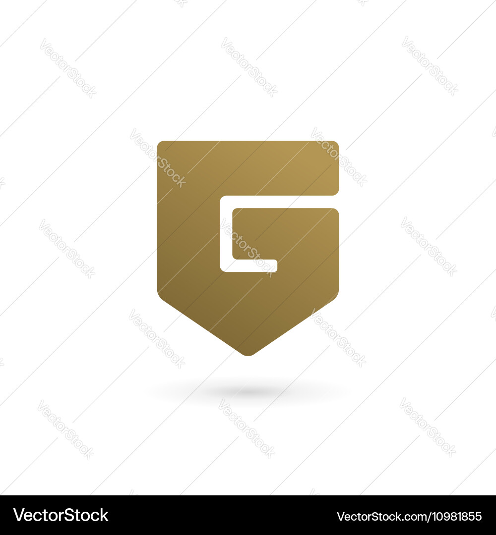 Letter g number 6 shield logo icon design template