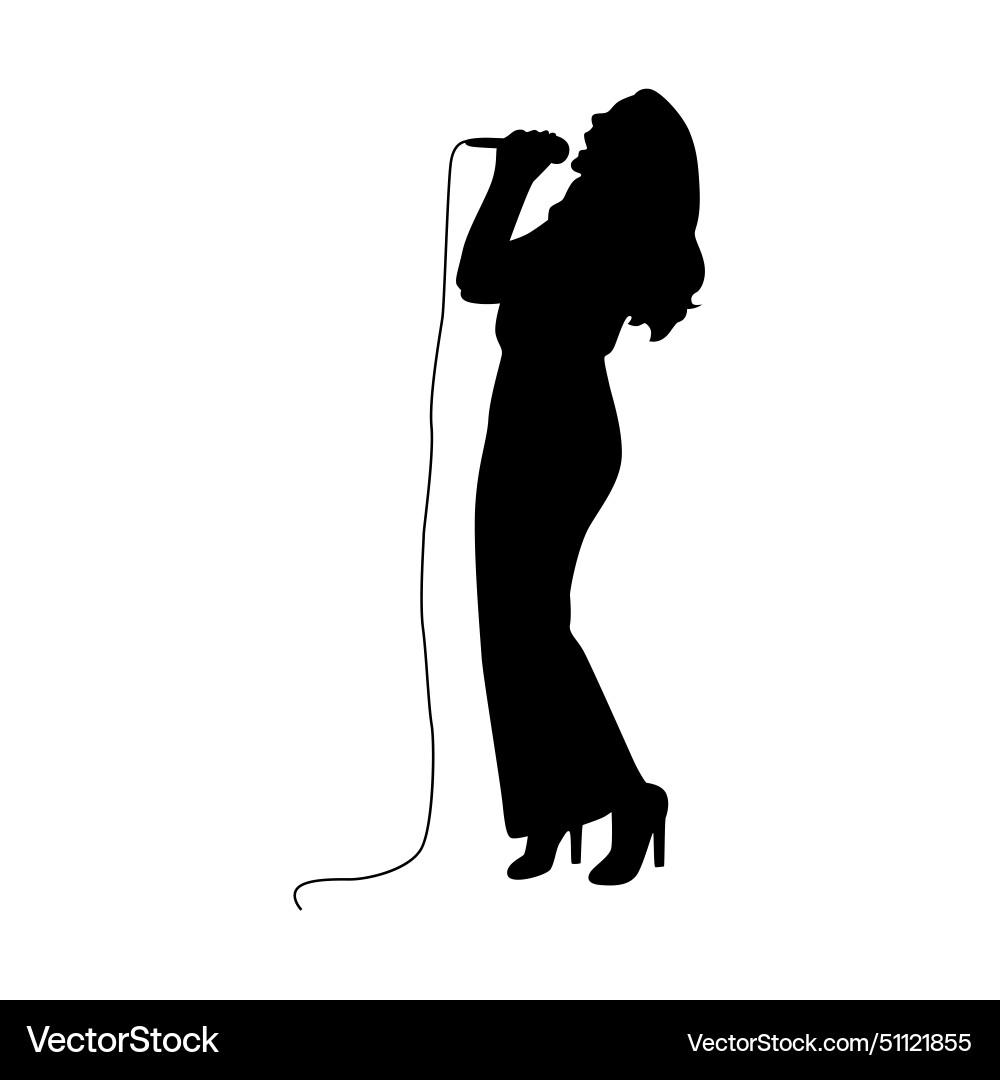 Man singing karaoke with micro happy singer Vector Image