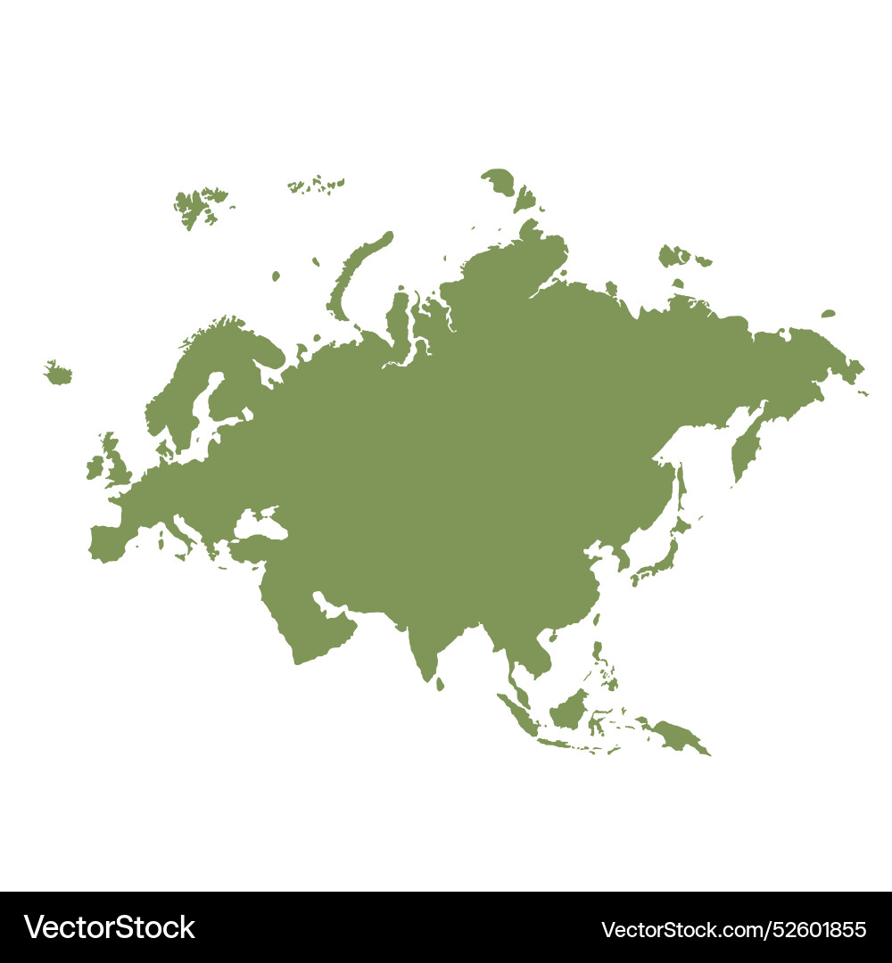 Map of eurasia sign silhouette world globe Vector Image