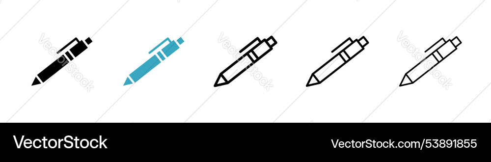 Pen icon set Royalty Free Vector Image - VectorStock