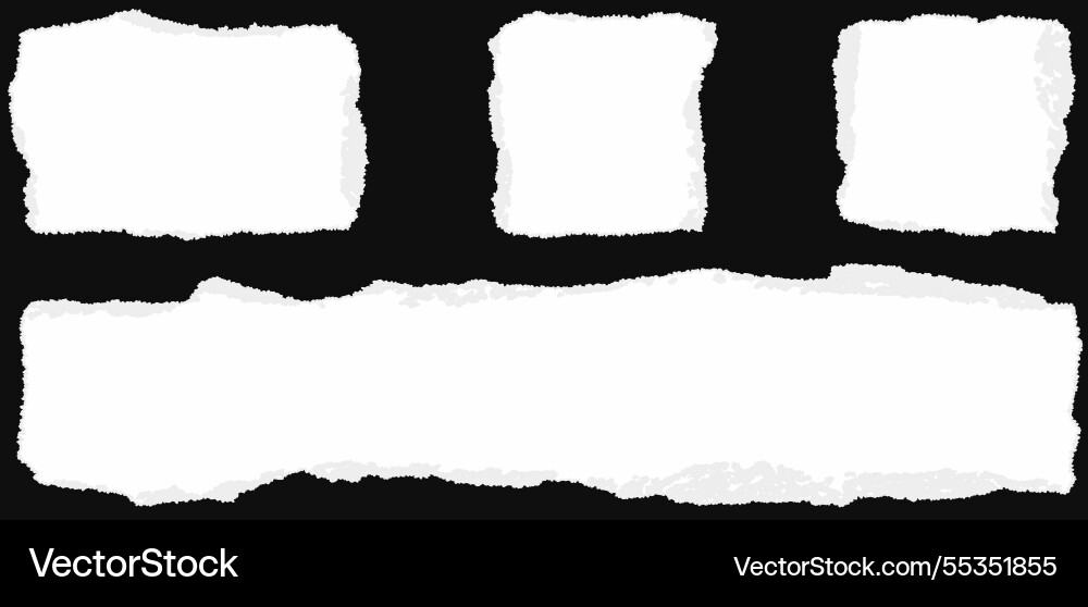 Torn paper pieces elements isolated Royalty Free Vector